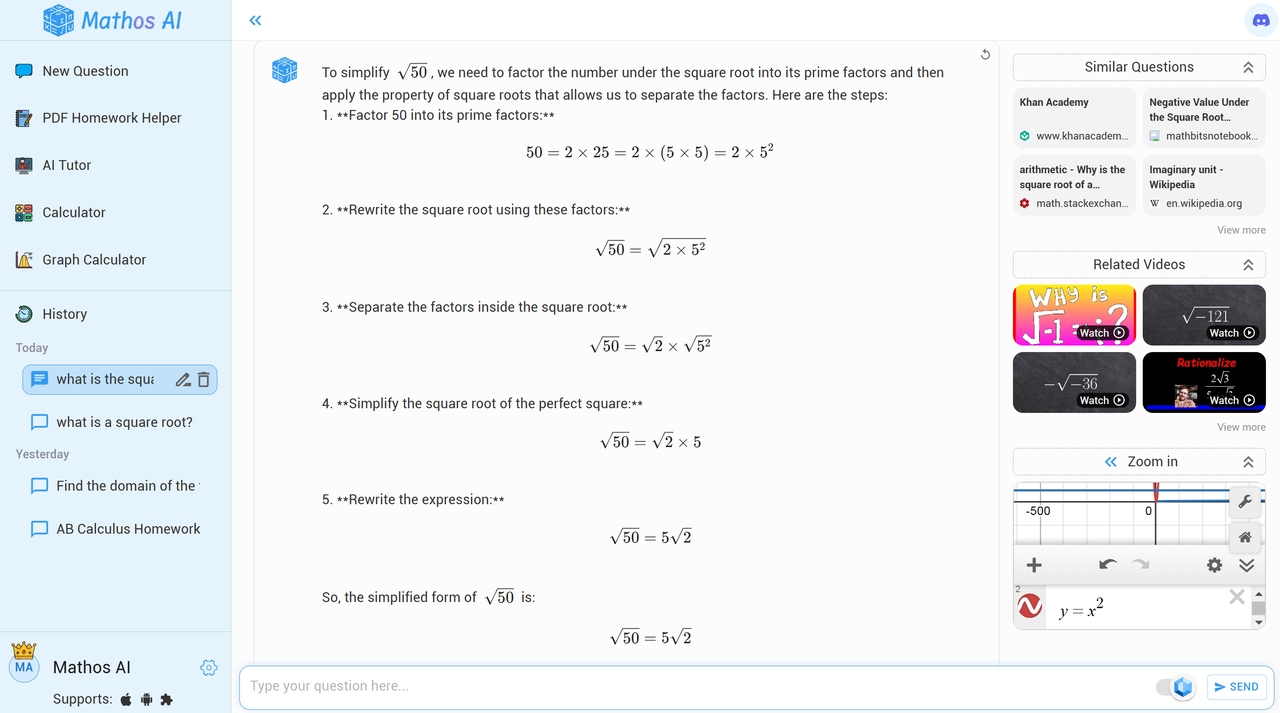 Kvadratrotkalkylator för kvadratrotformel, tabell och exempel på lärande